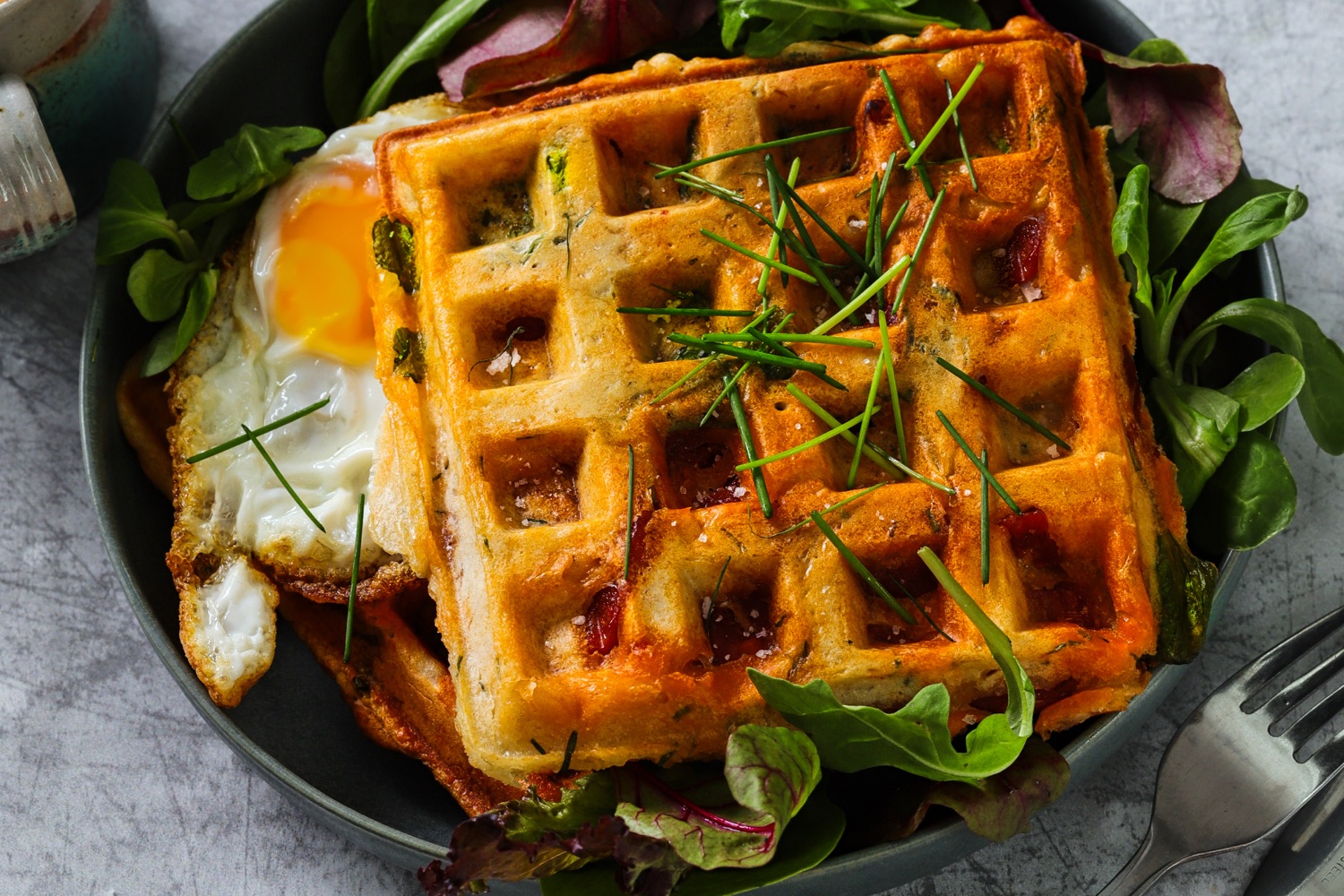 Savoury Brunch Waffles & Salad | Florette Salad | Make it unFloretteable