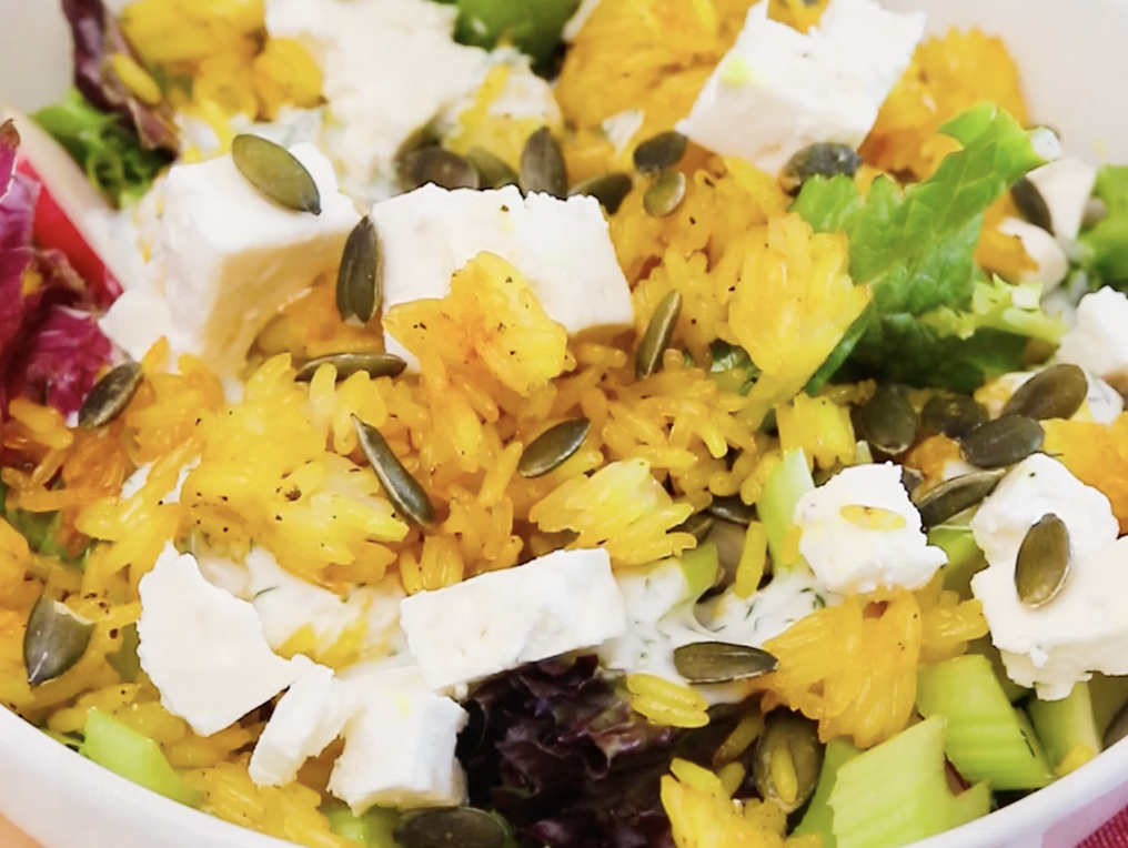 Crispy Turmeric Rice and Herby Kefir Dressing | Florette Salad | Make ...